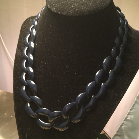 Napier | Jewelry | Napier Blue Gold Tone Chain Link Necklace | Poshmark